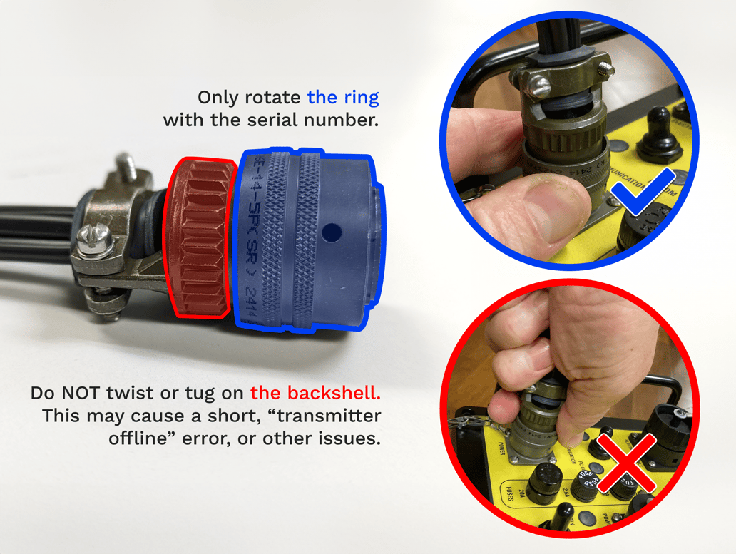 What is the proper way to connect and disconnect Mil-Spec Round Connectors?